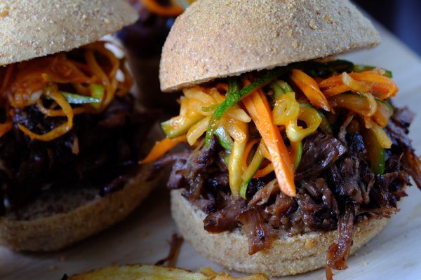 Slow Cooker Beef Bulgogi Sliders with Kimchi Slaw | Food For Net