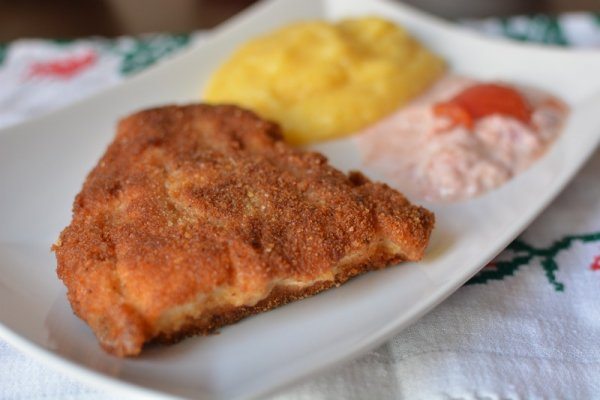 Fried Carp with Polenta and Garlic Sauce | Food For Net
