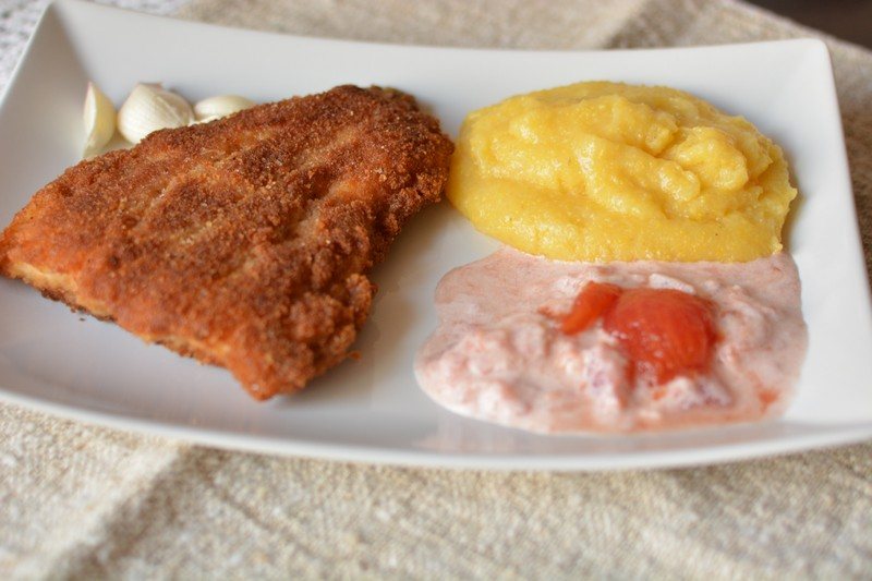 Fried Carp with Polenta and Garlic Sauce | Food For Net