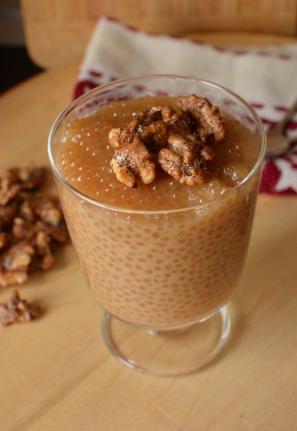 Quick Tapioca Pudding with Cinnamon Glazed Nuts | Food For Net